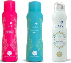 Lafaz BUSHRA+SANAZ+FAITH NO ALCOHOLIC 100% VEG HALAL CERTIFIED 450 ML ...