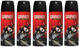 GRAPHITE Intense Deo Body Spray 150 ml PACK OF 5 Body Spray - For Men ...