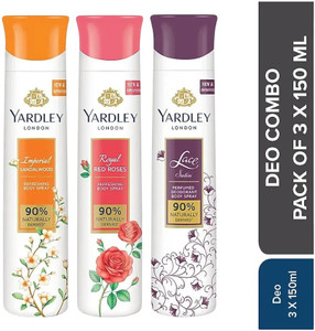 Yardley London Imperial Sandalwood Deo 150ml, Royal Red Roses Deo 150ml ...