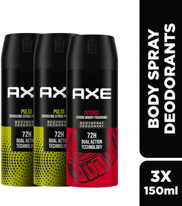 AXE Intense (Pack of 1) + Pulse (Pack of 2) Body Spray - For Men ...