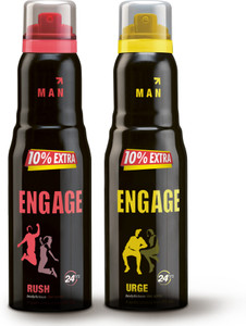 Engage Rush and Urge Deodorant Spray - For Men, Pack of 2 Deodorant ...