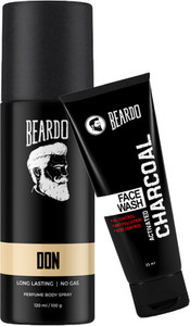 BEARDO Don Perfume Body Spray, 120ml with Activated Charcoal Facewash ...