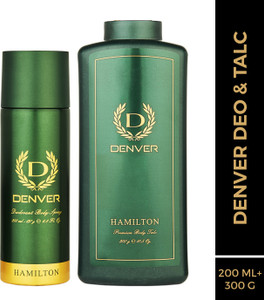 DENVER Hamilton Body Deo and Premium Talc (200 ml + 300 g) Deodorant ...