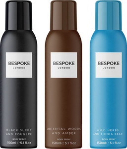 BESPOKE London BLACK ORIENTAL WILD BODY SPRAY 150 ML PACK of 3 FOR MEN ...