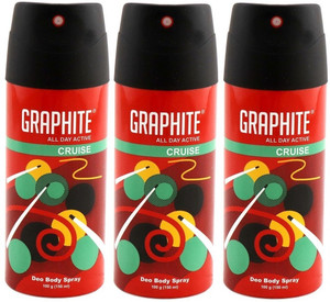 GRAPHITE Cruise Deo Body Spray 150 ml pack of 3 Deodorant Spray - For ...