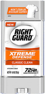RIGHT GUARD Xtreme Defense Classic Clean Antiperspirant Deodorant Stick ...