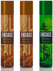 Engage Nature Deo: 2 Woody Musk & 1 Forest Fresh (150ml X 3) Deodorant ...