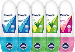 Rexona Roll-On Deodorant for Women - Shower Fresh (2), Aloe Vera (2 ...