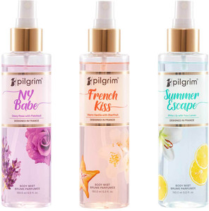 Pilgrim French Kiss, NY Babe & Summer Escape Body Mist Long Lasting ...