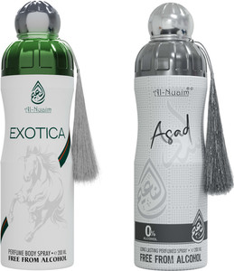 Al-Nuaim Deo Combo | Asad Deo - 200ml & Exotica Deo - 200ml | Alcohol ...