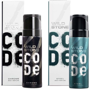 Wild Stone CODE Steel & Chrome (150 ml each) Perfume Body Spray - For ...