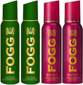 FOGG VICTOR and ESSENCE long lasting spray 120 ml pack of 4 Body Spray ...