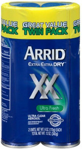 ARRID XX Extra Extra Dry Ultra Clear Aerosol Antiperspirant & Deodorant ...