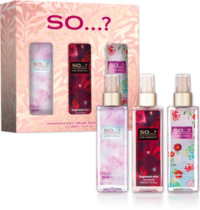 So...? Fragrance Collection Gift Set 300ml | 3 x 100ml Body mist Body ...