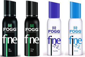 FOGG Fine 120ML-Rio Wave & Fizzy Dew & You & Me & Breeze (Pack of 4 ...