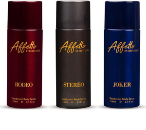 AFFETTO RODEO+STEREO+JOKER DEODORANT BODY SPRAY, 150ML EACH Deodorant ...