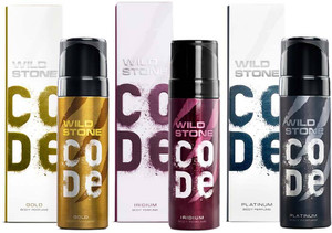 Wild Stone CODE CODE Gold, Platinum & Iridium No Gas Deo (150 ml each ...