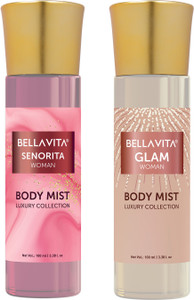 BELLAVITA SENORITA & GLAM Body Mist Set|Floral, Fruity & Citrus notes ...