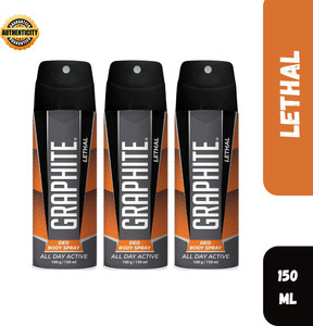 GRAPHITE Lethal Deodorant Body Spray 150ml Each (Pack of 3) Deodorant ...