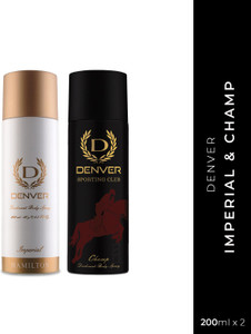 DENVER Hamilton Imperial 200 ml & Champ 200 ml Combo Deodorant Spray ...