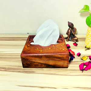 Flipkart.com | HomeFrills 1 Compartments wooden Square Antique Tissue ...