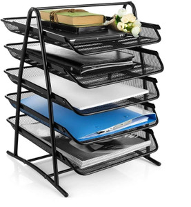 Flipkart.com | StayWay 5 Compartments Metal Mesh Metal Desk Organizer ...