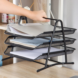 Flipkart.com | Harvic 3 Compartments Metal 3 Tier Mesh Metal Desk ...