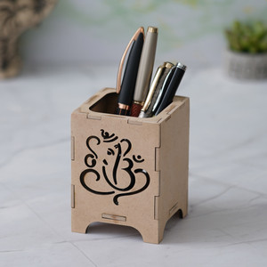 Flipkart.com | CAPIO ART 1 Compartments MDF WOOD Pen Stand - Pen Stand