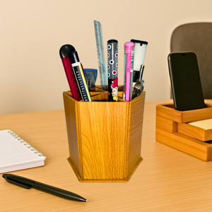Flipkart.com | hexatore 6 Compartments Straw Board Pen Stand for Office ...