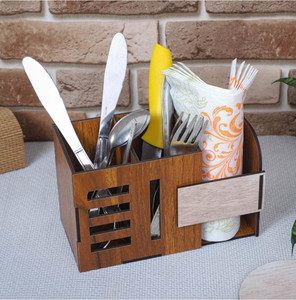Flipkart.com | UrbanLane 3 Compartments Wooden Spoon holder and tissue ...