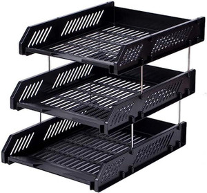 Flipkart.com | FRENYEAR 3 Compartments Plastic Layer File Tray Mesh ...
