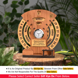 Flipkart.com | GIFT KYA DE 2 Compartments Wooden Desk Calendar Table ...
