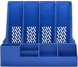 Flipkart.com | FLOBIQUE 4 Compartments Plastic File Rack with Pen Stand ...