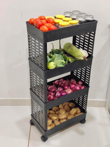 CUSTER 4 Layer-Tier Plastic Modular Multipurpose Kitchen Trolley ...