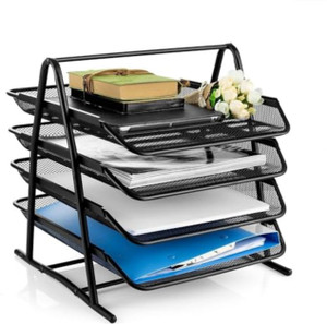 Flipkart.com | ShelfKing 4 Compartments Metal 4 Tier File Rack for ...