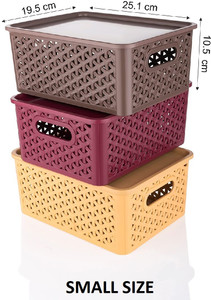Flipkart.com | Suprita 3 Compartments storage basket SMALL SIZE Plastic ...