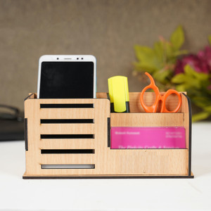 Flipkart.com | Trust Zone 3 Compartments Wooden Pen Holder / Desk ...