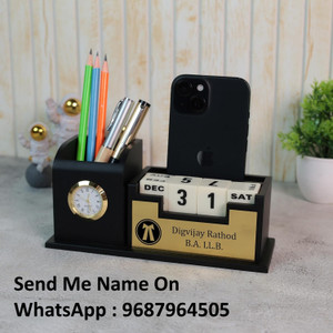 Flipkart.com | ASIMAGEMS 2 Compartments Custom Name Plate Pen Stand for ...