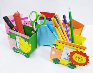 Flipkart.com | Gold Leaf 1 Compartments Wooden Train Pen Stand With ...