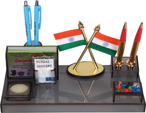 Flipkart.com | DeskDock 6 Compartments Executive Acrylic Pen stand ...