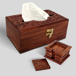 Flipkart.com | HOMIFI 1 Compartments Wooden Napco Handmade Tissue Box ...