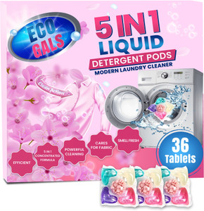 Eco-Gals Mini Laundry Liquid Detergent Pods for Laundry Cleaning 5 in 1 ...