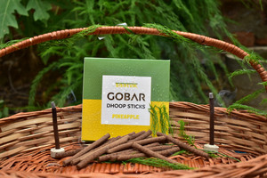 saatvik Gobar Dhoop Sticks - Pineapple Fragrance with Natural Cow Dung ...