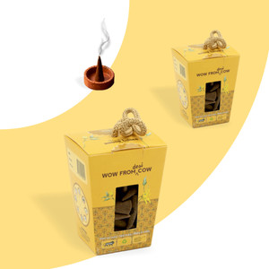 Nandi Panchgavya Cow Dung Dhoop Cone Amber (Pack of 2) Incense, Puja ...