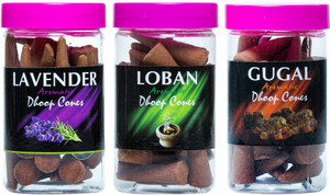 Shah Fragrances Assorted Lavender Loban Gugal Fragrance Cone Dhoops ...