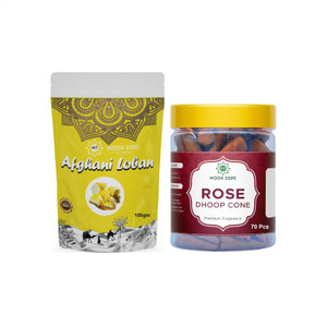 MOON ZOPE Rose Dhoop Cone 70 Pcs, Yellow Loban 100 gm, Best for Pooja ...
