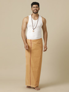 Ramraj Cotton Single Layer Kavi with Border Solid Men Dhoti - Buy ...