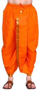 RAMESHWARAM FABRICS Readymade Elastic Cotton Silk Dhoti for men, Free ...