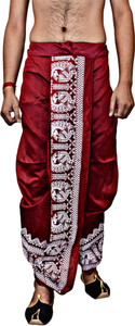 AMIT ONLINE Readymade Elastic Silk Dhoti for men, Free Size, Ready to ...
