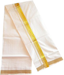 kaitharikada 100% Cotton Ultra Pure White Double Dhoti/Mundu - 2(in ...